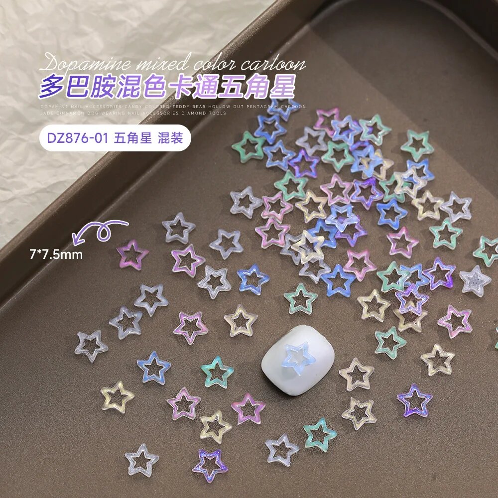 50шт 3D звезды для дизайна ногтей, Цвет: 50pcs
