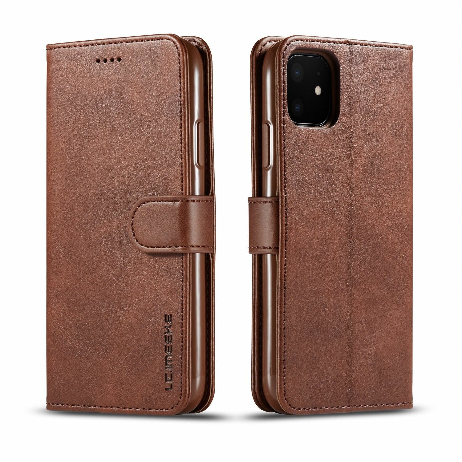 LCIMEEKE Кожаный книжка чехол для Apple iPhone 11 / Эпл Айфон 11 с визитницей из экокожи