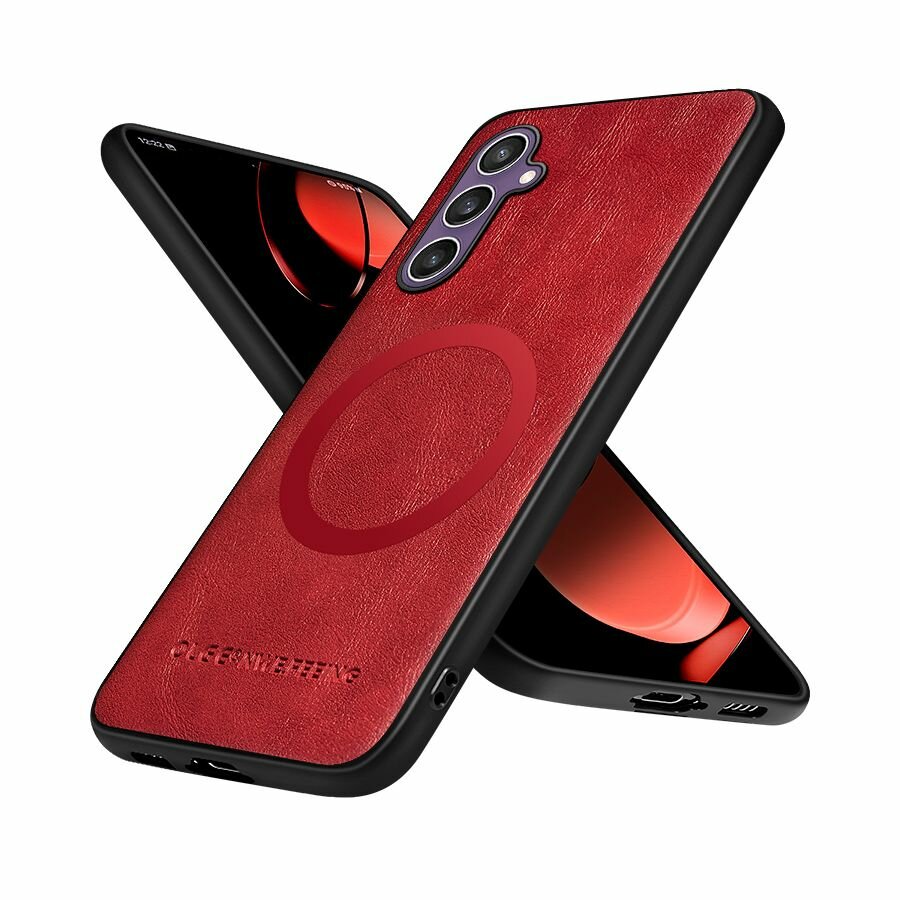 Кожаный чехол для телефона Samsung Galaxy S25 Plus / S25+ (Самсунг s25 plus, Самсунг галакси с25 плюс, с25+), модный, легкий, устойчивый к падениям, прочный, простой