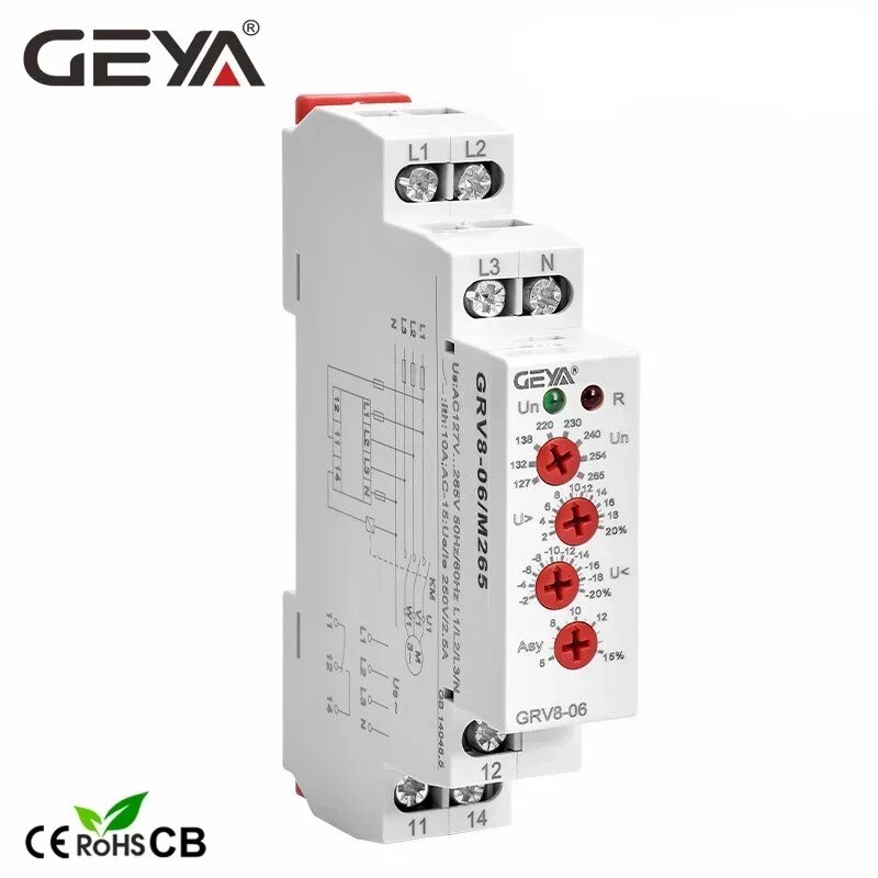 GEYA GRV8-06 3-фазное реле контроля напряжения 460В GRV8-06 M460