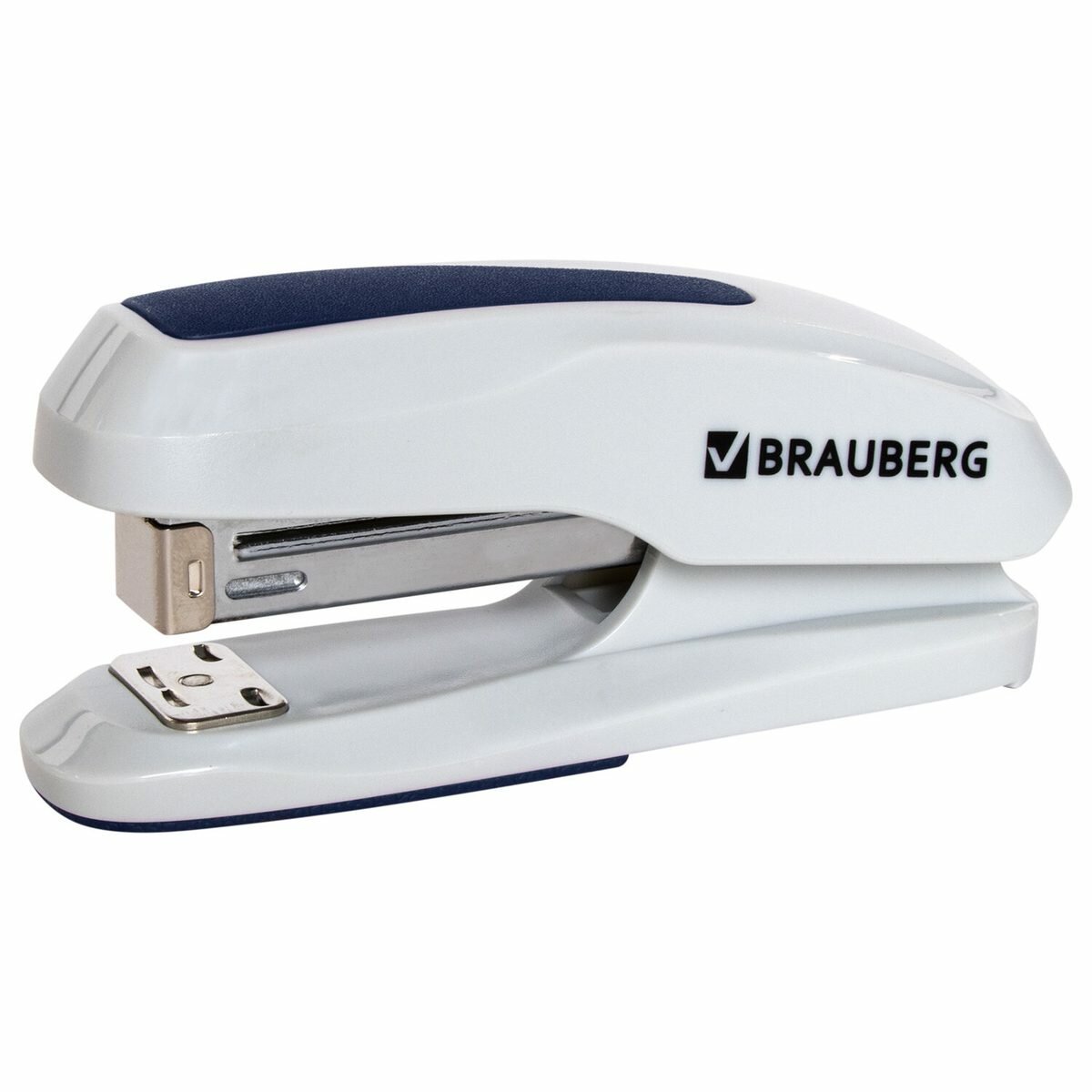 Степлер Brauberg Extra, №24/6 - 26/6, до 30 листов, серо-синий (229087), 3шт.