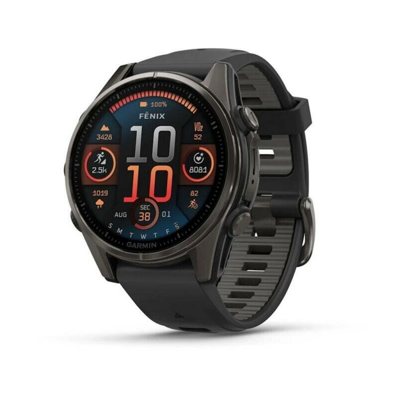 Часы Garmin Fenix 8, 43mm, Amoled Sapphire Titanium Carbon Gray (010-02903-21)