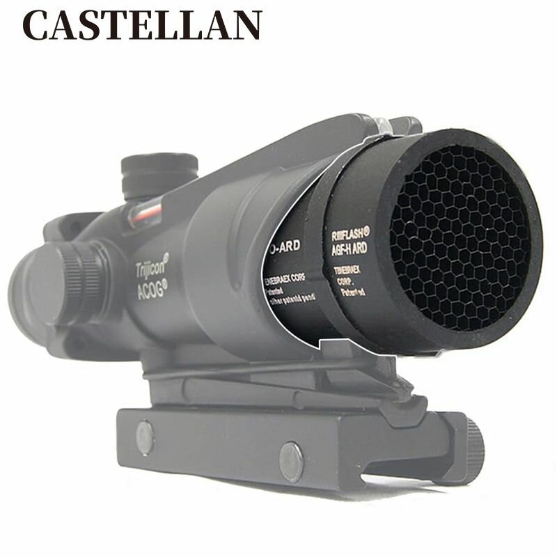 ACOG антибликовая защитная линза с красной точкой, защитная крышка из сотовой металлической сетки