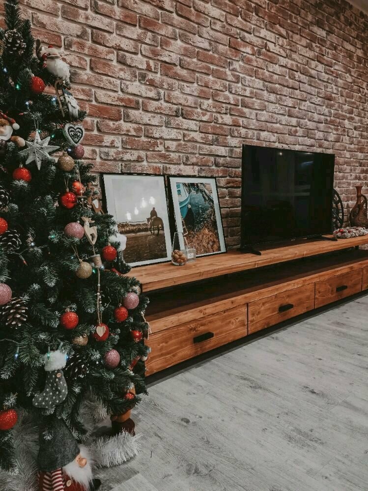 Тумба "EasyLOFT" в стиле лофт под ТВ, в гостиную, для дома и офиса, модель "Long", 300х40х50 см.