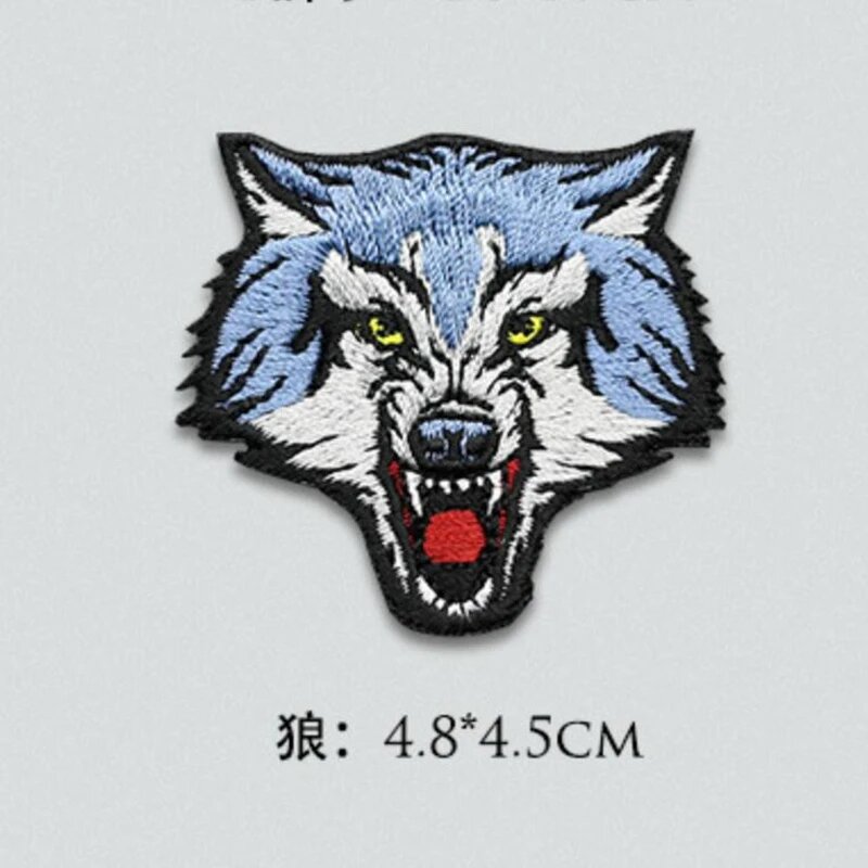 Вышитые нашивки PGY HEHUOREN с медведем, тигром, львом, волком Серый, N7-BT6383