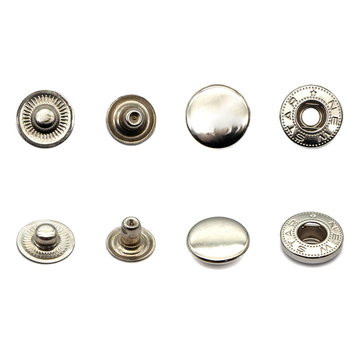 Кнопки для одежды 15 мм Альфа (S-образные), 72 шт, металлические, NEW STAR (никель)