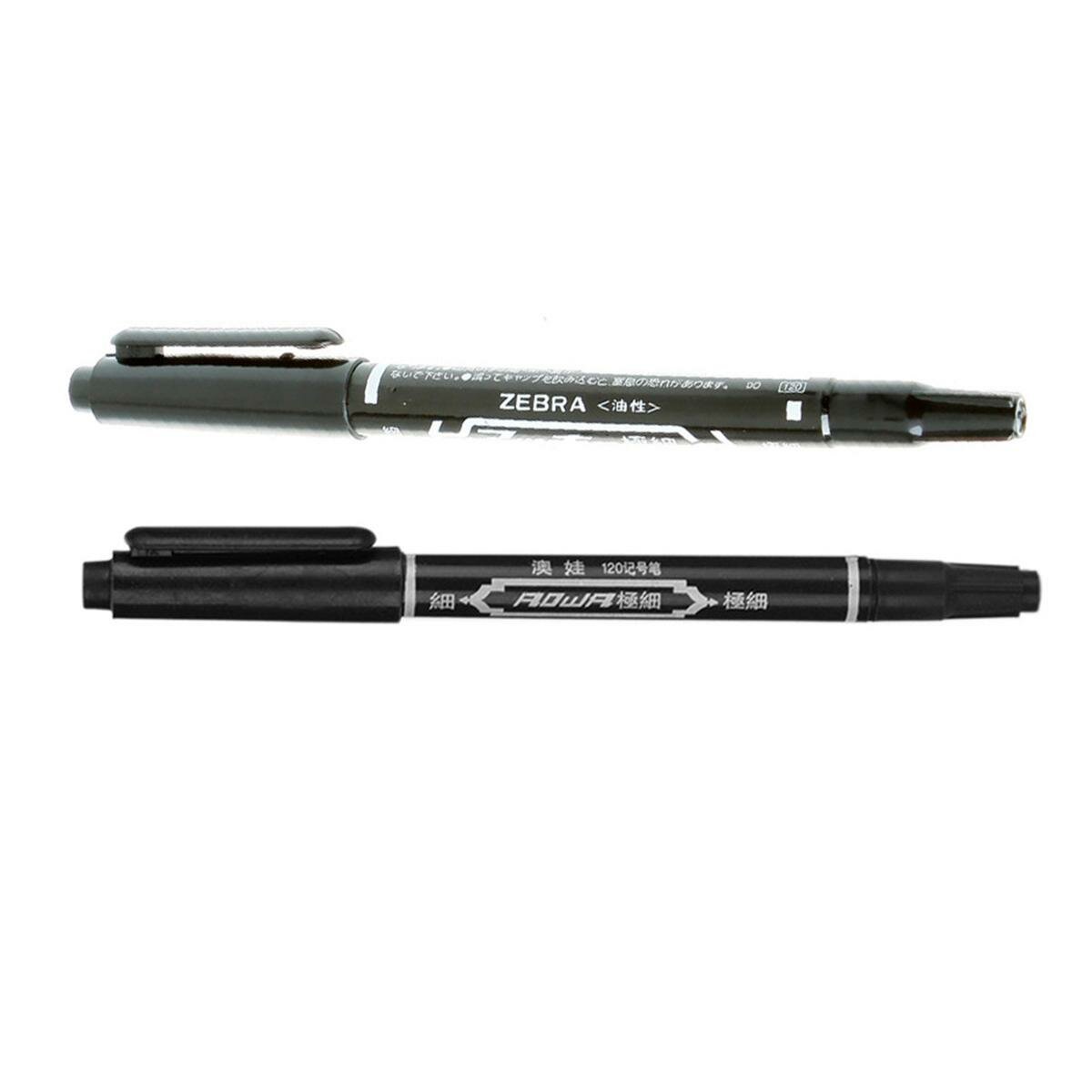 Маркер для татуировок, 10 шт./набор маркеров для татуировок, масляная двухголовая маркерная ручка, черная, тонкий/толстый наконечник Ma