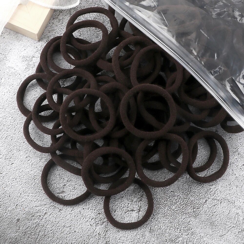 50 шт, резинки для волос разных цветов для женщин и девочек, 4 см, базовые резинки для Color 25