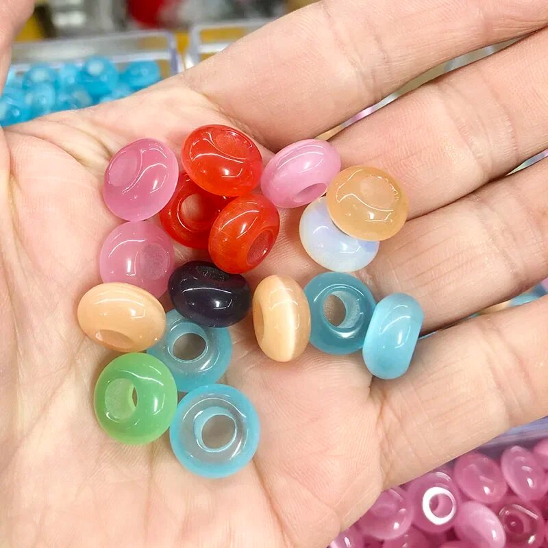 Бусины овальные, цвет: random, 4 шт.