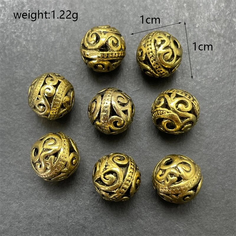 Бусины металлические перфорированные, 10 шт, 1 см, gold 01