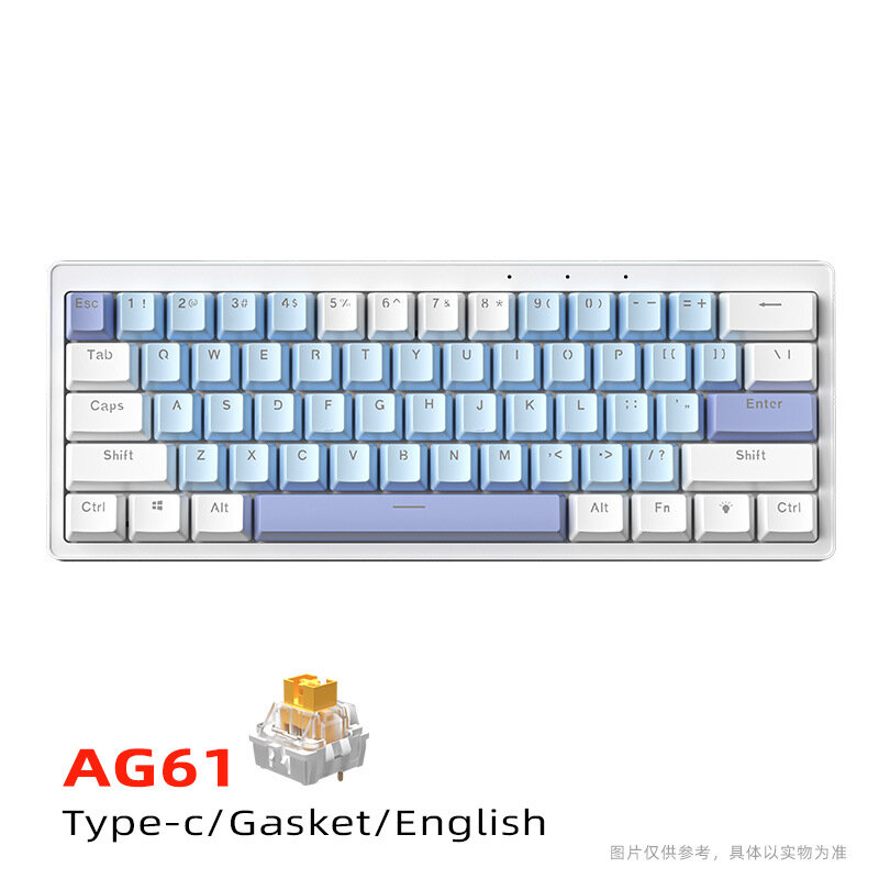 Русская проводная механическая клавиатура Ag61 E-Sports, конструкция прокладки горячей замены, компьютерная офисная игровая немой клавиатура