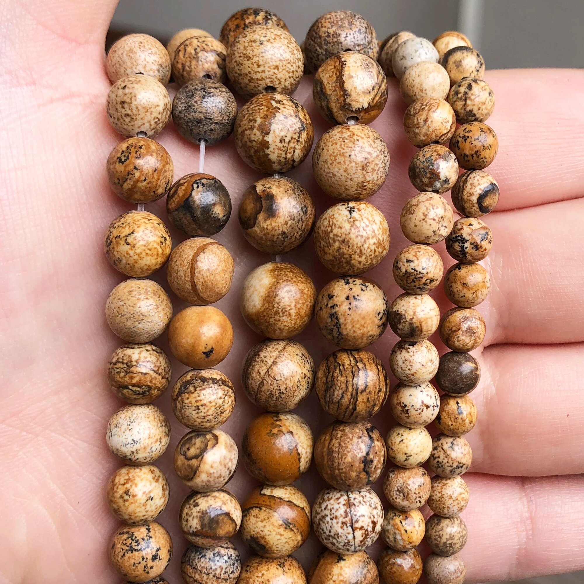 Яшмовые бусины Kuoyu 12mm, 30шт