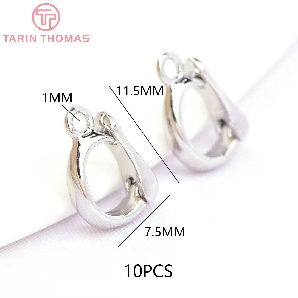 Белые серьги-кольца TARIN THOMAS 10шт, 11.5x7.5 мм