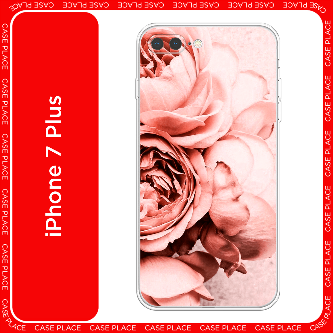 Чехол на Apple iPhone 8 Plus / Айфон 8 Плюс с принтом Пыльно-розовые пионы