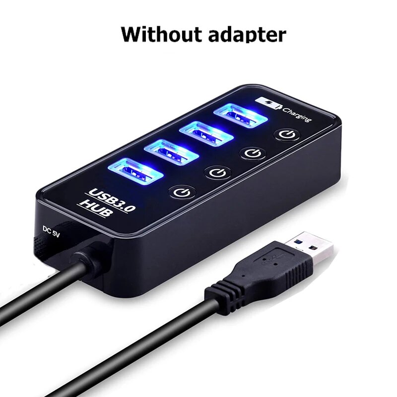 KOJESHUN USB 3.0 хаб 7 портов 4 port no adapter