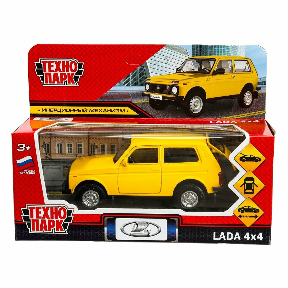 Машина металлическая "Лада 4x4" 12 см. желтый, Технопарк LADA4X4-12-YE