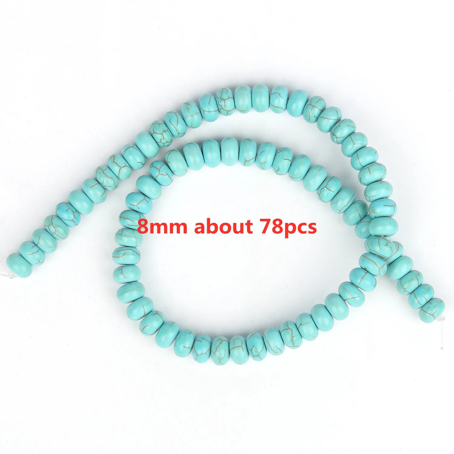 Бирюзовые бусины 8 мм, 78 шт, abacus beads