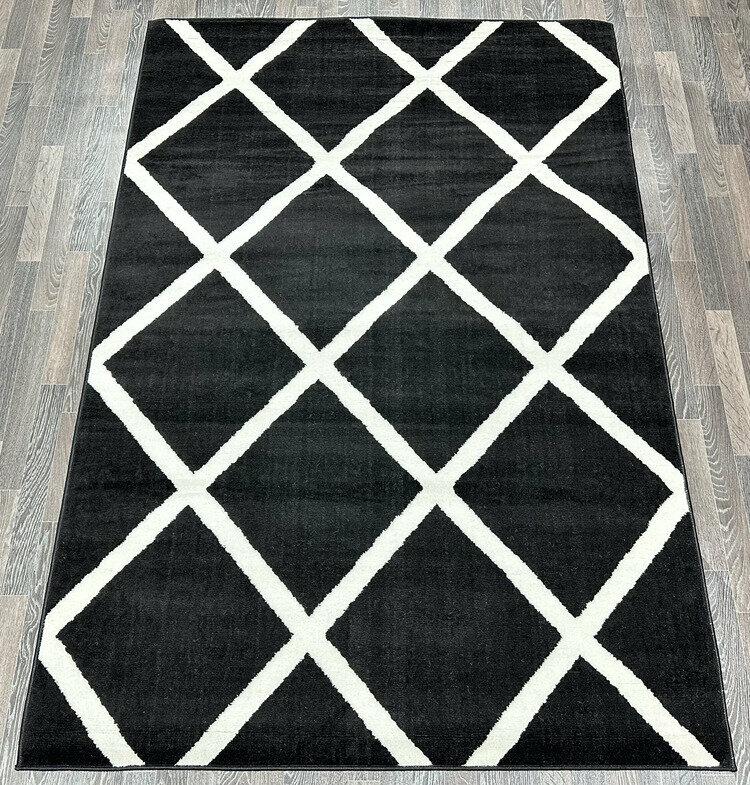 Ковер, Прямой, Черный, Классический, на пол, в гостиную, спальню, в ассортименте (120 см. на 170 см.)