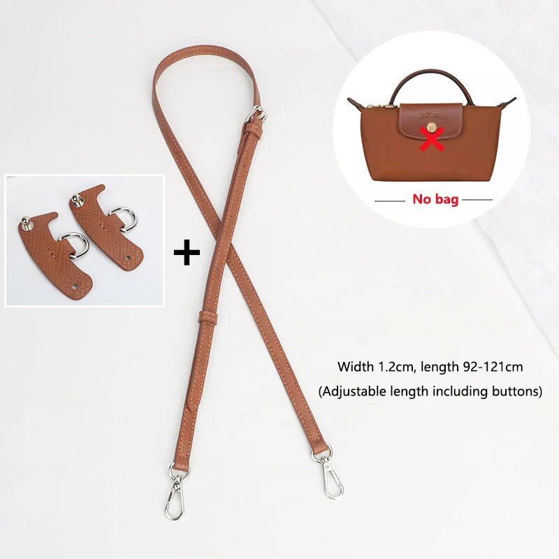 Ремень для сумки Longchamp, коричневый Cognac Silver