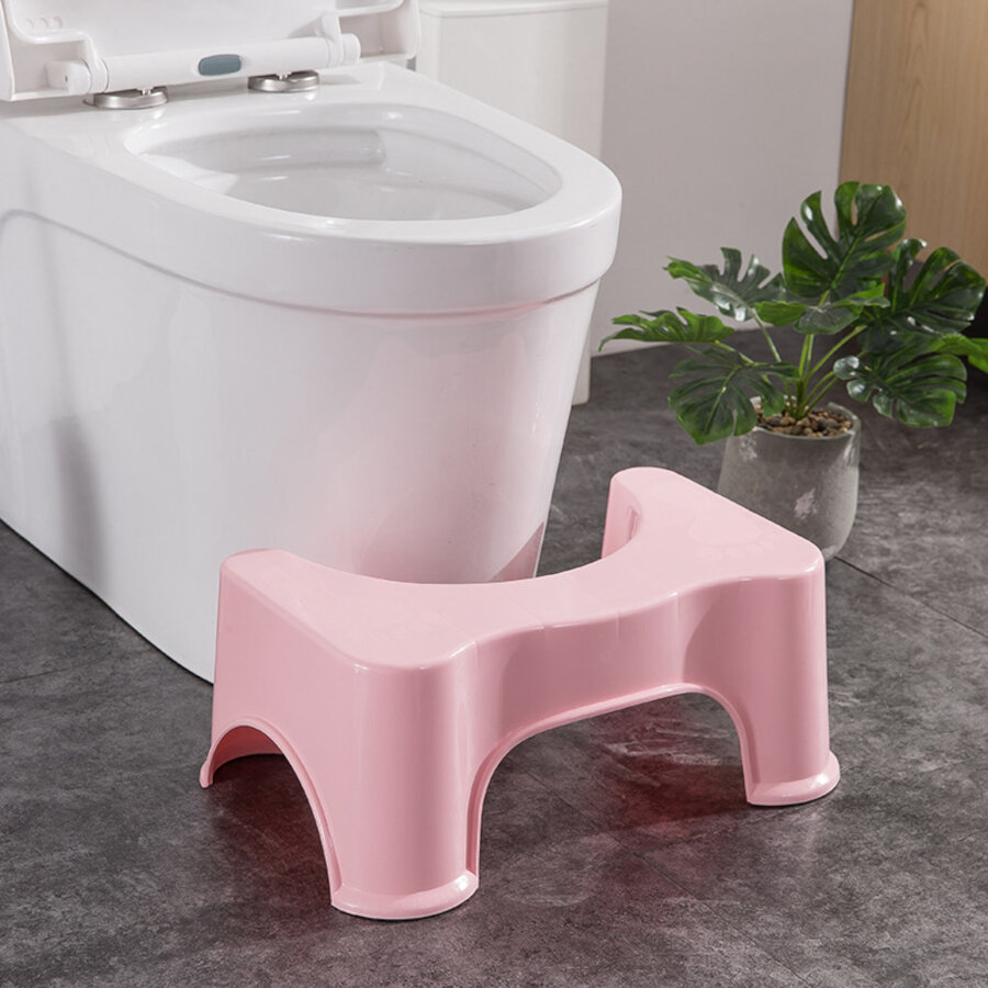 Squatty Potty (Сквоти Поти) подставка для ног в туалет + стикерпак с единорогами в подарок, цвет розовый