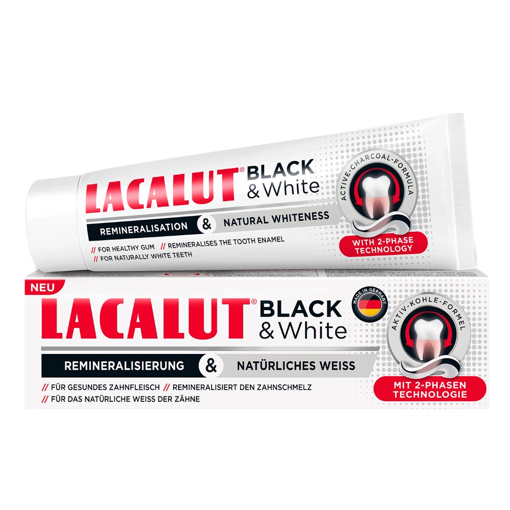Lacalut Зубная паста Black & White 75мл