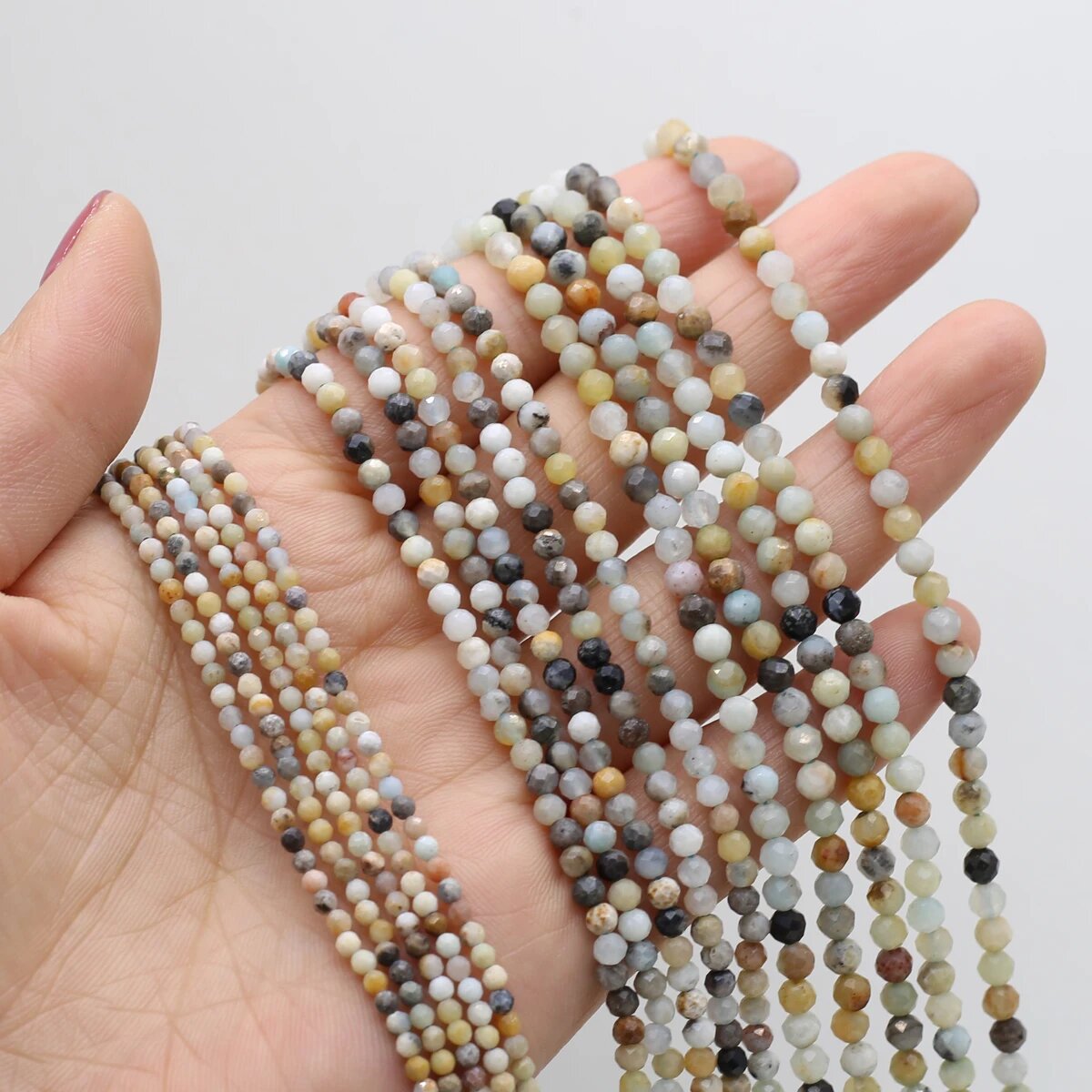 Натуральные каменные бусины, циркон, 2/3/4 мм, для украшений 3mm, Colorful Amazonite