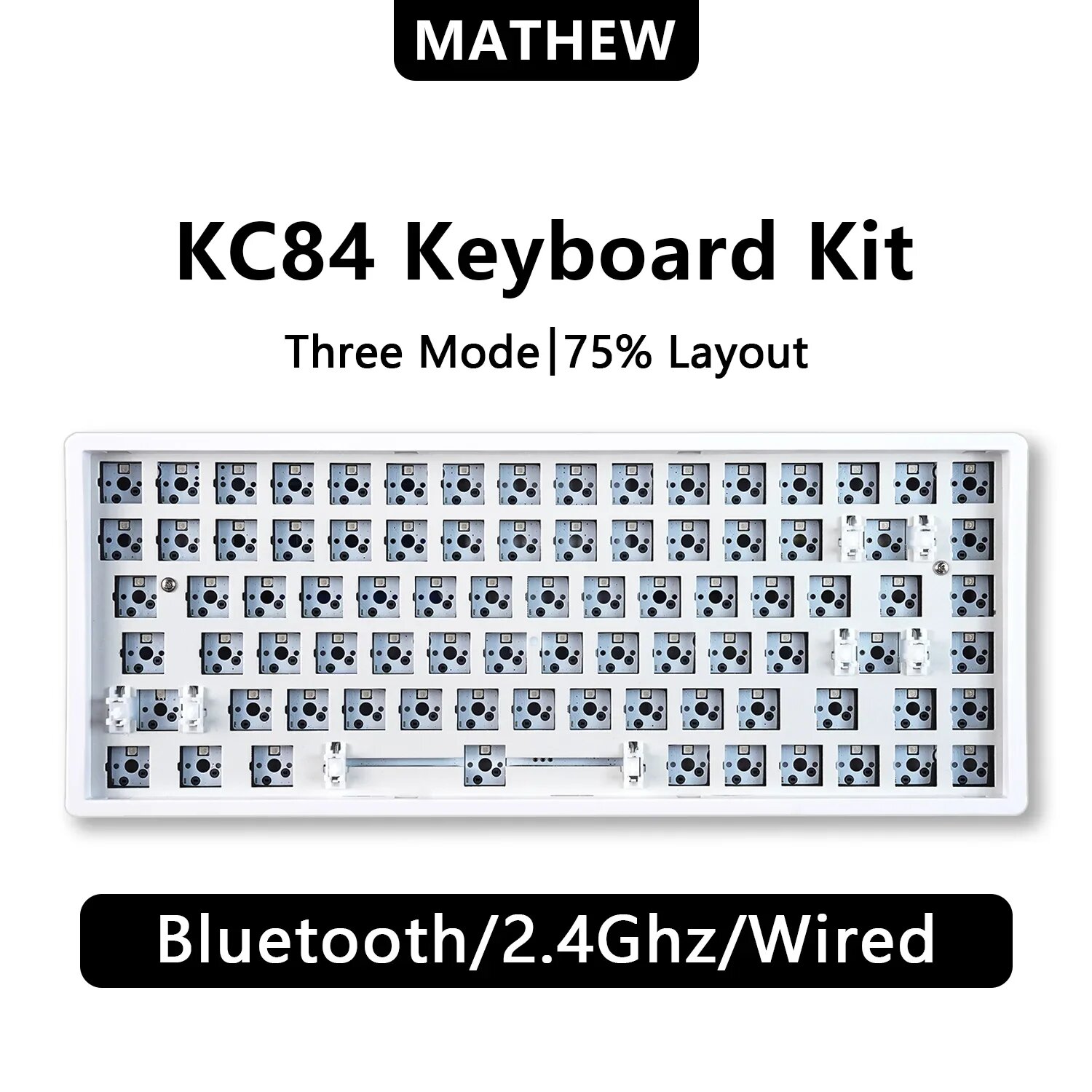 MATHEW KC84 механическая RGB клавиатура 84 клавиши Белый, white