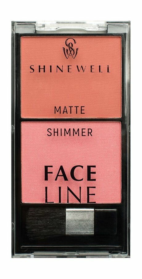 SHINEWELL Двойные румяна с матовым и шиммер эффектом Blusher Palette Matte and Shimmer, 8,2 г, набор №3
