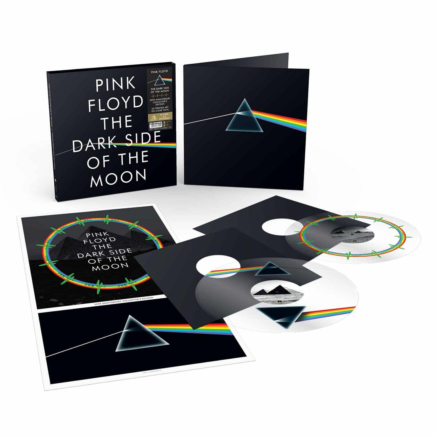 Виниловая пластинка Pink Floyd - The Dark Side Of The Moon 2 x Clear Vinyl 50th Anniversary Collector's Edition