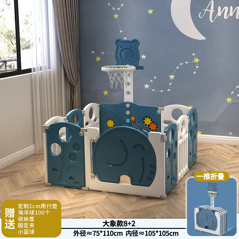 Ограждение для игр Little Moe Leopard, для младенцев и маленьких детей, темно-синее