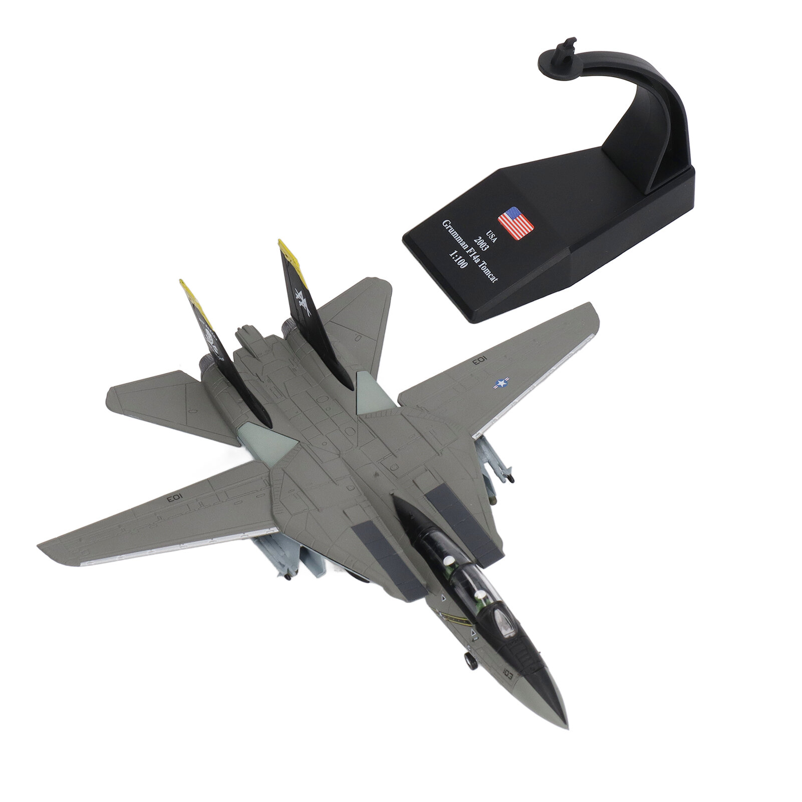 Модель истребителя в масштабе 1:100, изготовленная из сплава, с четкой печатью и идеальной гравировкой. Модель истребителя с устойчивым основанием.