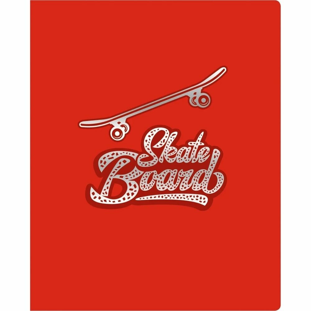 Тетрадь предметная ЭКСМО А5 клетка, Total red Skateboard, тиснение фольга 60 г/м2, 48 л (ТККФ487923)