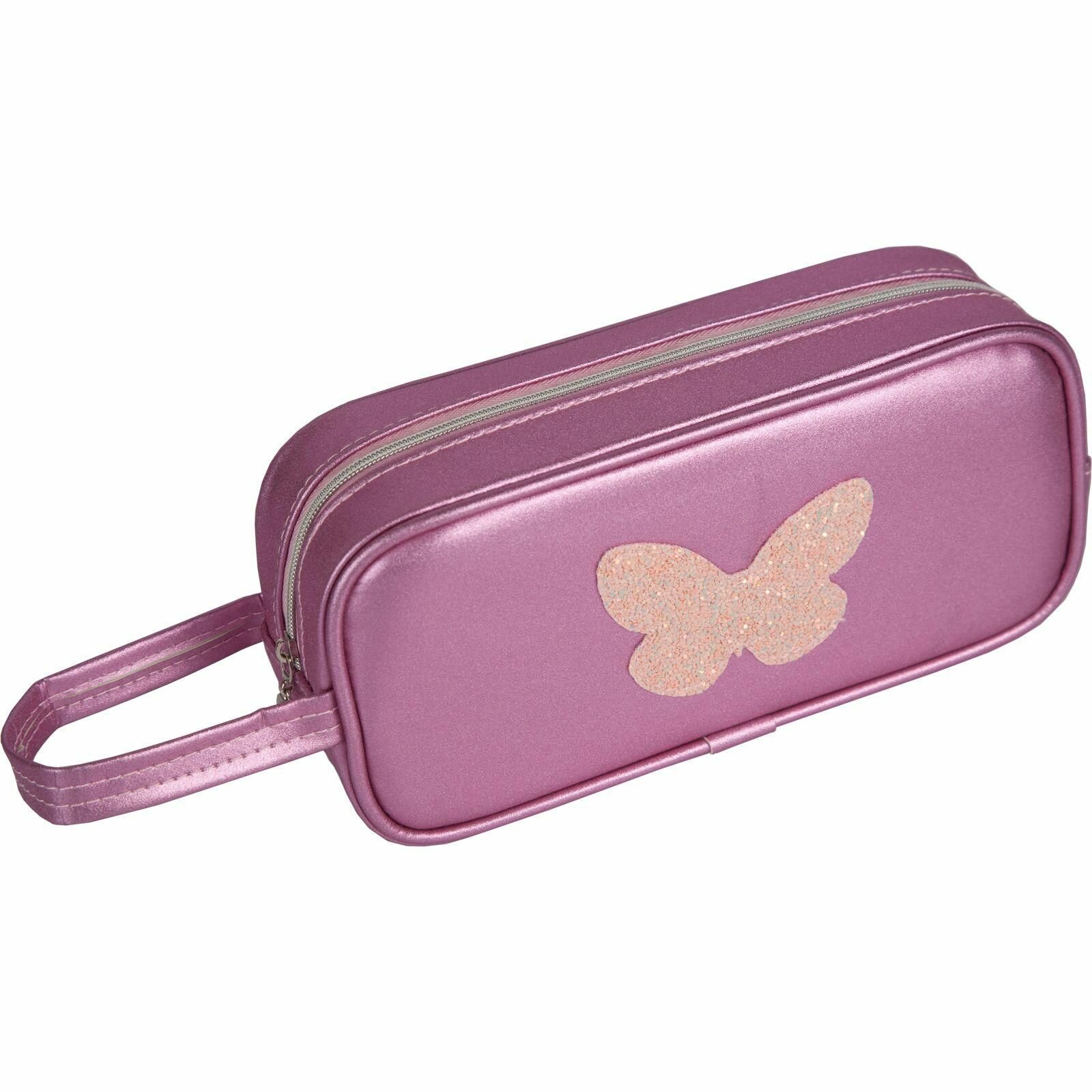 Пенал-косметичка deVENTE 210х105х55, "Glitter. Butterfly", прямоугольный, кожзам (7025391)