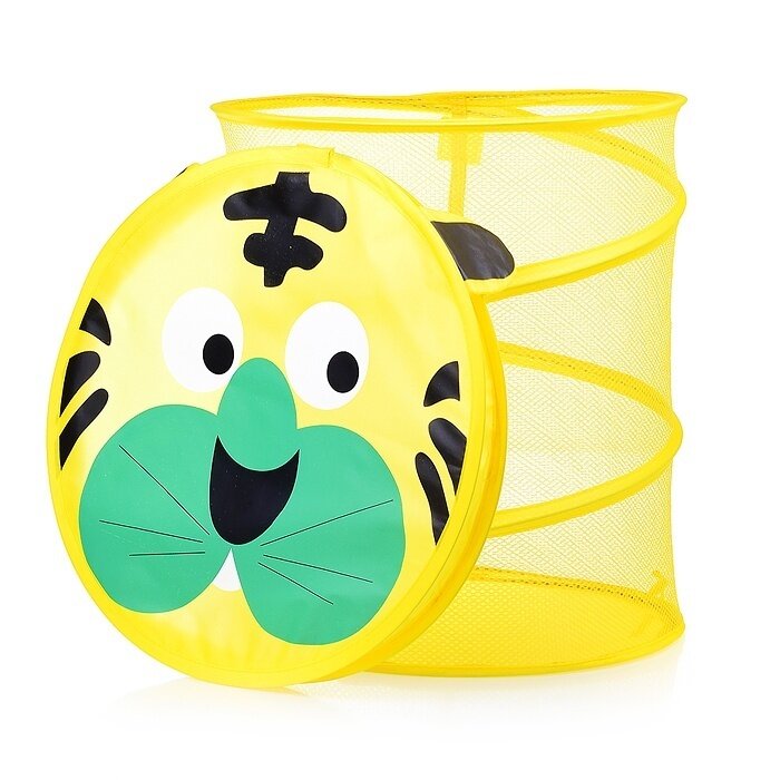 Корзина для игрушек Oubaoloon Тигр, 36х36х45 см, съемная крышка на липучке, в пакете (00-0053)