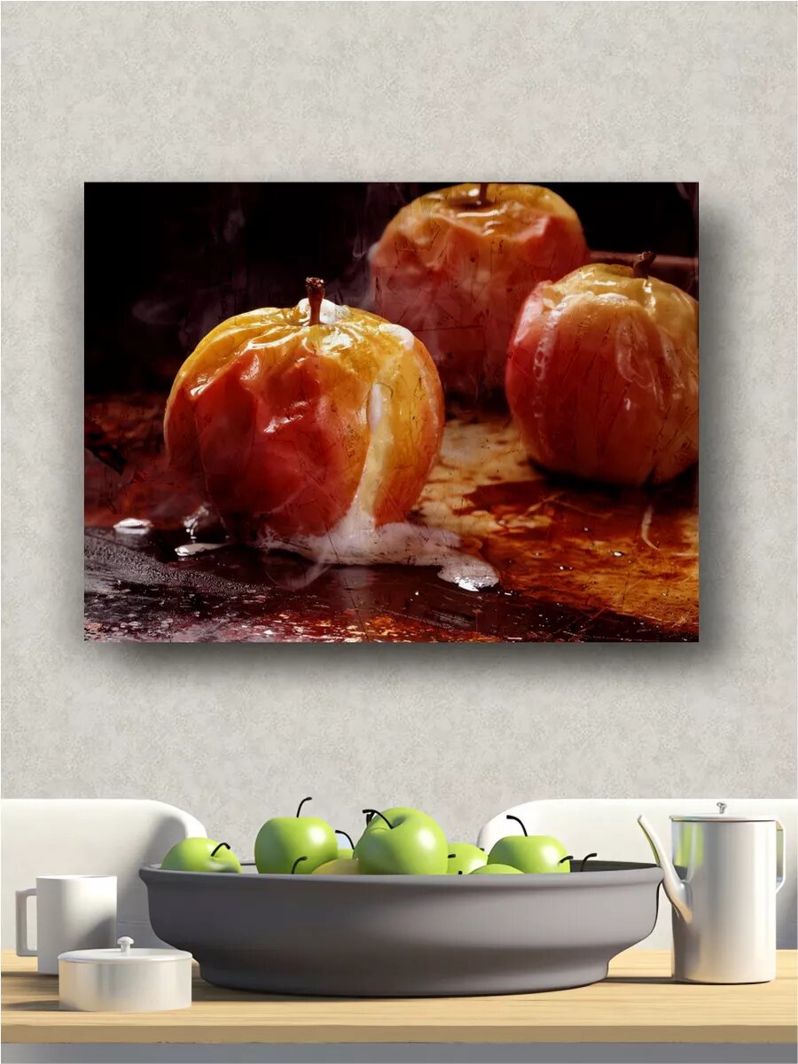 Картина на дереве OSB "Печеное яблоко"