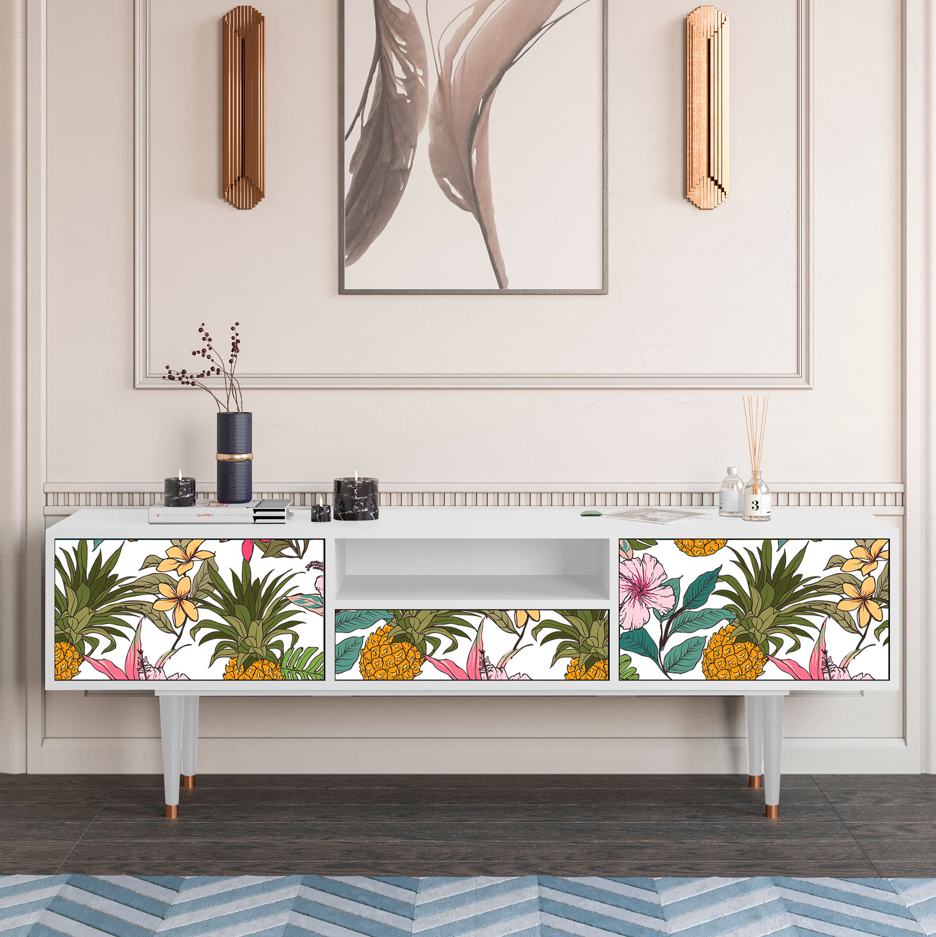 ТВ-Тумба - STORYZ - T6 Estival Fruit, Размер - 170 x 69 x 41 см, Цвет корпуса - , Белый