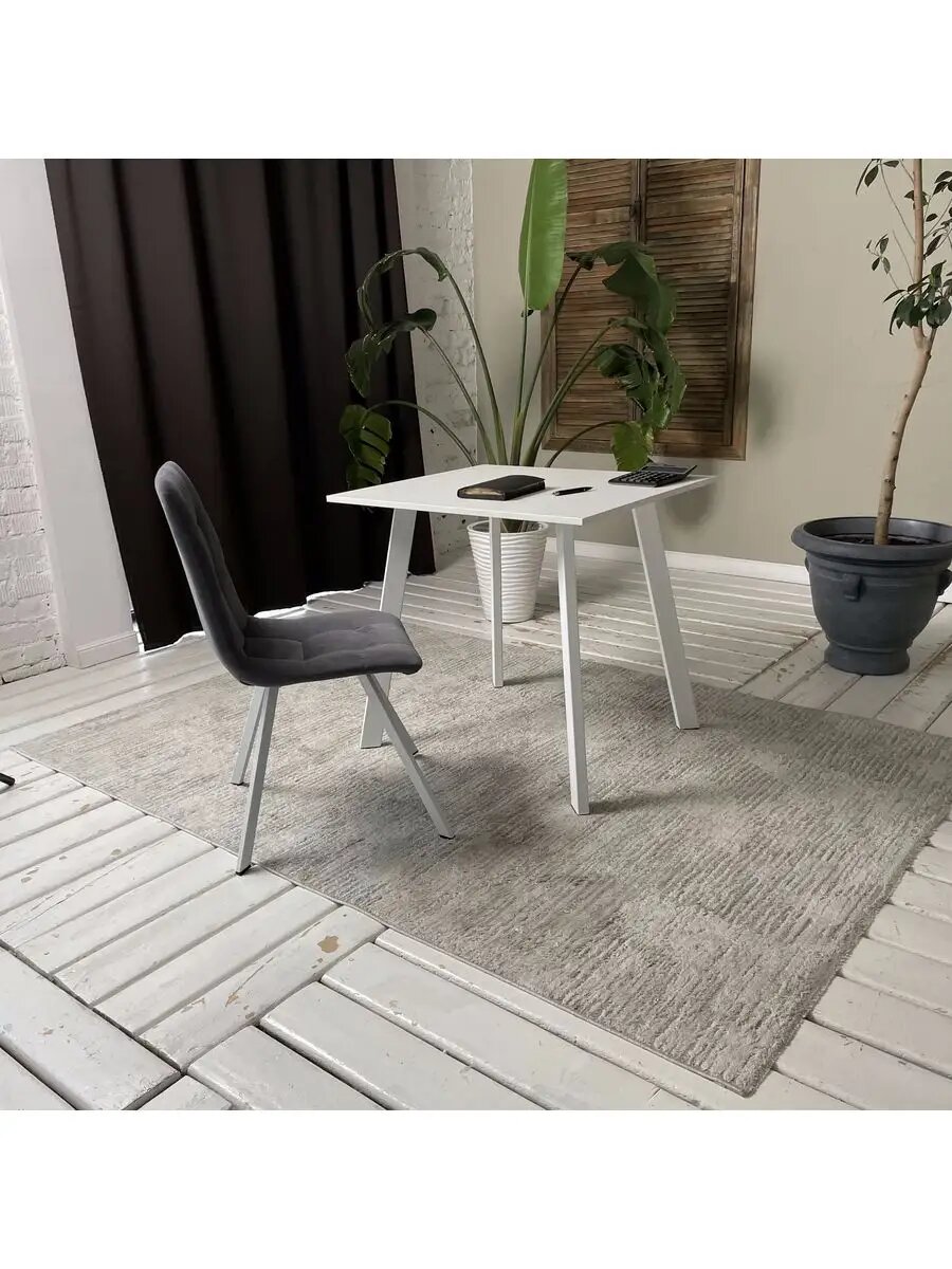 Стол Ник Белый 80*70 см. Белые ножки. Столешница 22 мм.