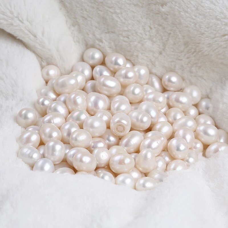 Белые пресноводные рисовые жемчужные бусины 8-9 мм 1 кг