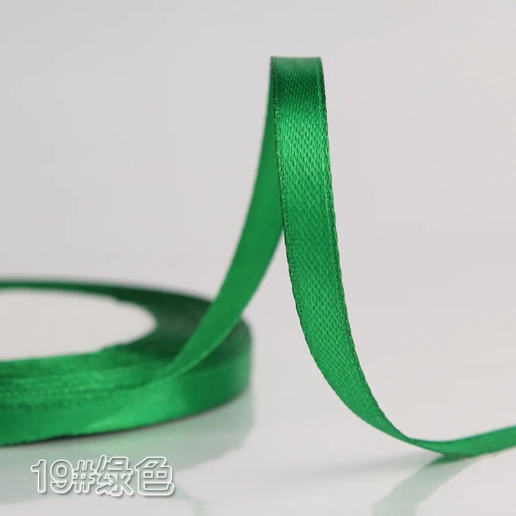 Атласная лента Wusmart 6 мм 25 ярдов Зеленый, Green