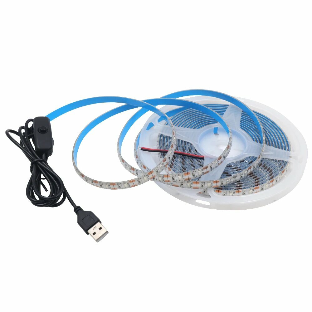 Светодиодная лента 5В, 3м, белый цвет, Black ON OFF Switch