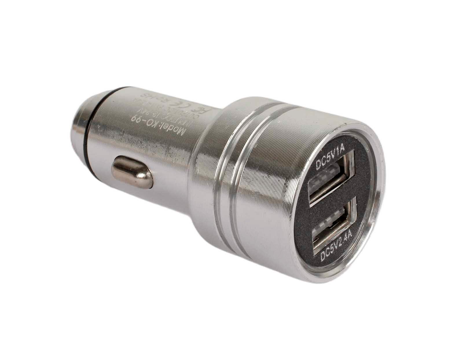 Адаптер АЗУ 2USB серый — фото 1