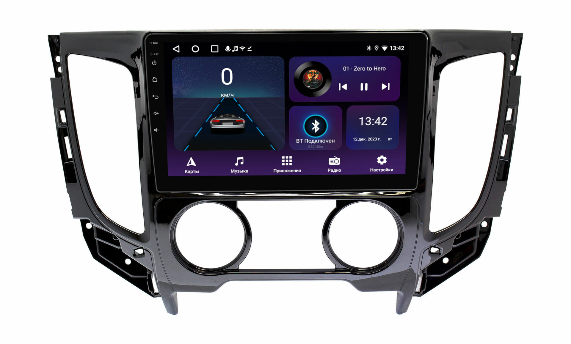 Магнитола Mitsubishi L200 2015 - 2018 / 9 дюймов, 2/64GB, 4 ядра, Wi-Fi, Android 9 / Wide Media