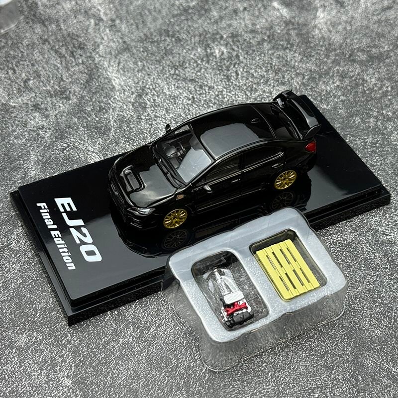 Машинка Hobby Japan MODEL 1:64 SUBARU WRX STI EJ20 black Die-cast Alloy Model Collection Toy Children Gifts