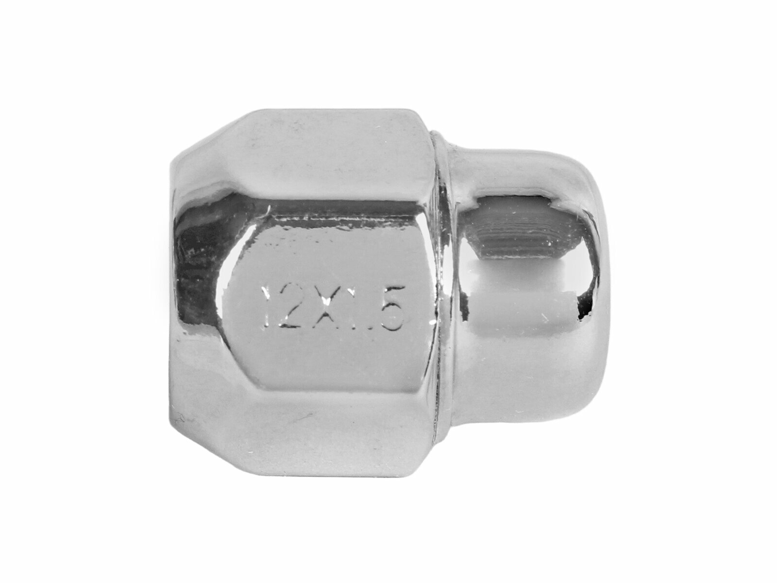 Гайка колеса М12х1.5х25 закрытая, ключ 19, конус хром 1 штука