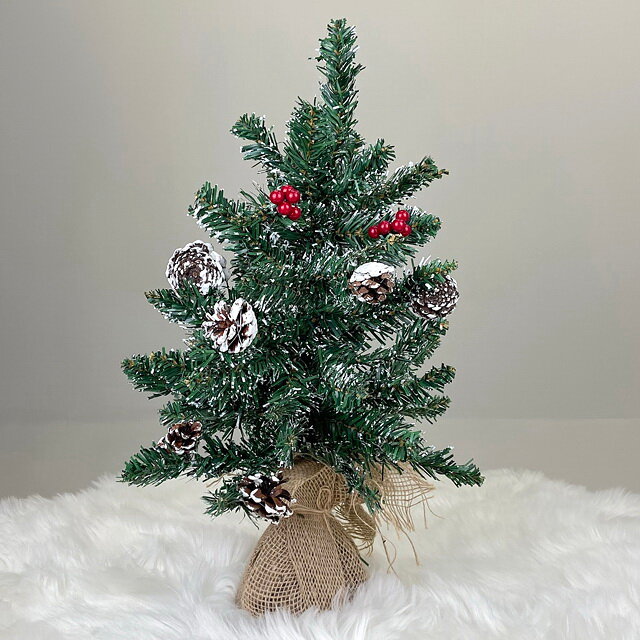 Настольная елка Кристина заснеженная 45 см с ягодами и шишками, ПВХ, Black Box, 88163/1015798