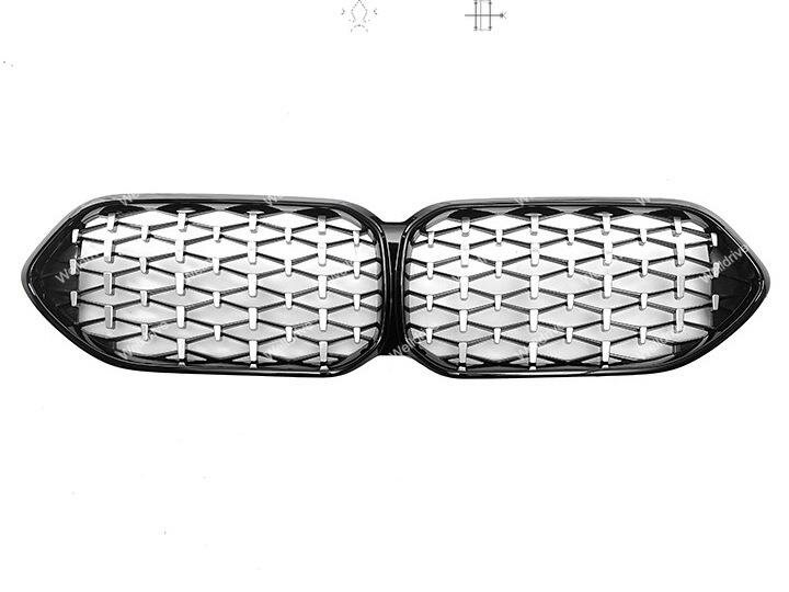 Решетка радиатора BMW 2-Series F44 19-25 стиль Diamond черная с хром точками