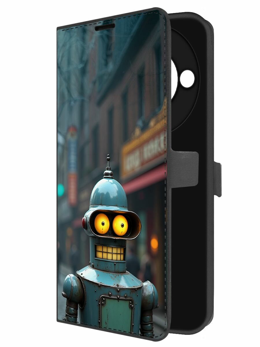Чехол-книжка Krutoff Eco Book для Honor X9c Smart Футурама: Бендер 3D (черный)