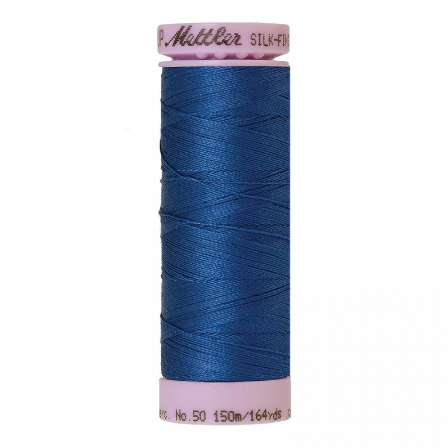 Нить для машинного квилтинга SILK-FINISH COTTON 50, 150 м 0697 Snorkel Blue
