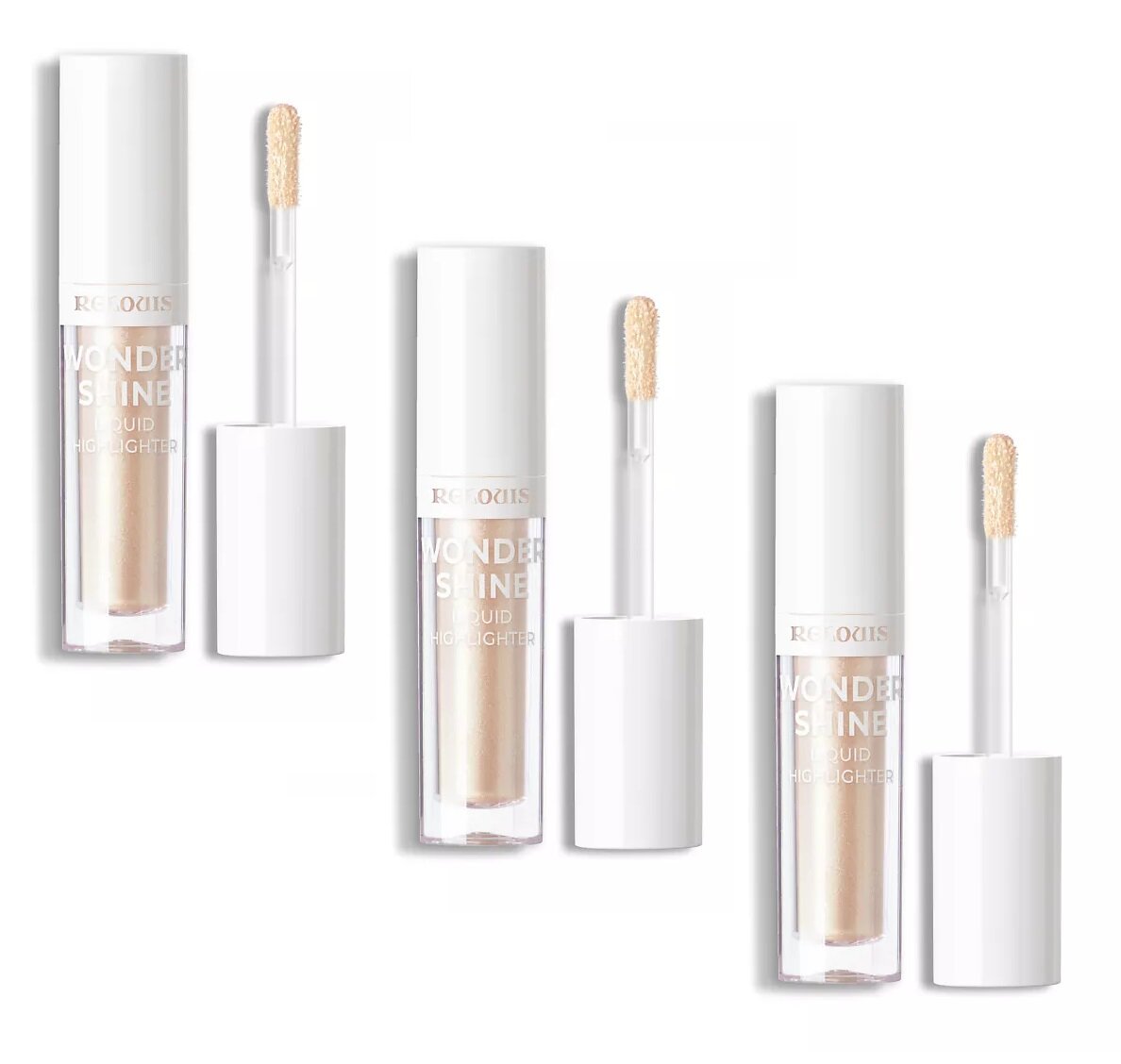 Хайлайтер жидкий Relouis Wonder Shine тон 01 champagne золотистый оттенок шампанского , 3 шт