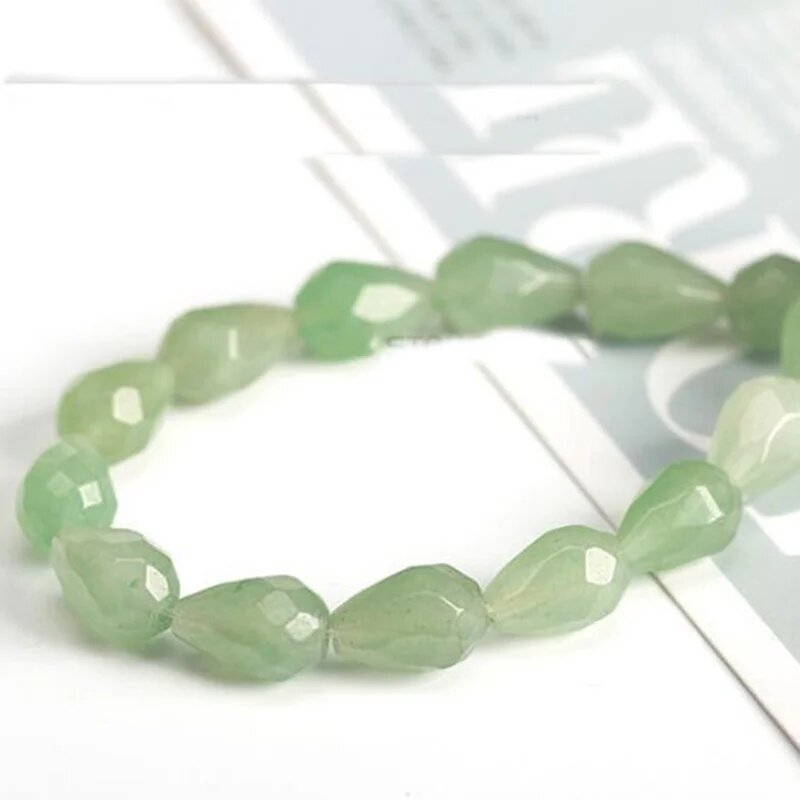 Камни бусины IUXURYGEM-TOUCH граненые 7x9 мм 8x12 мм Изумрудный, Natural Aventurine